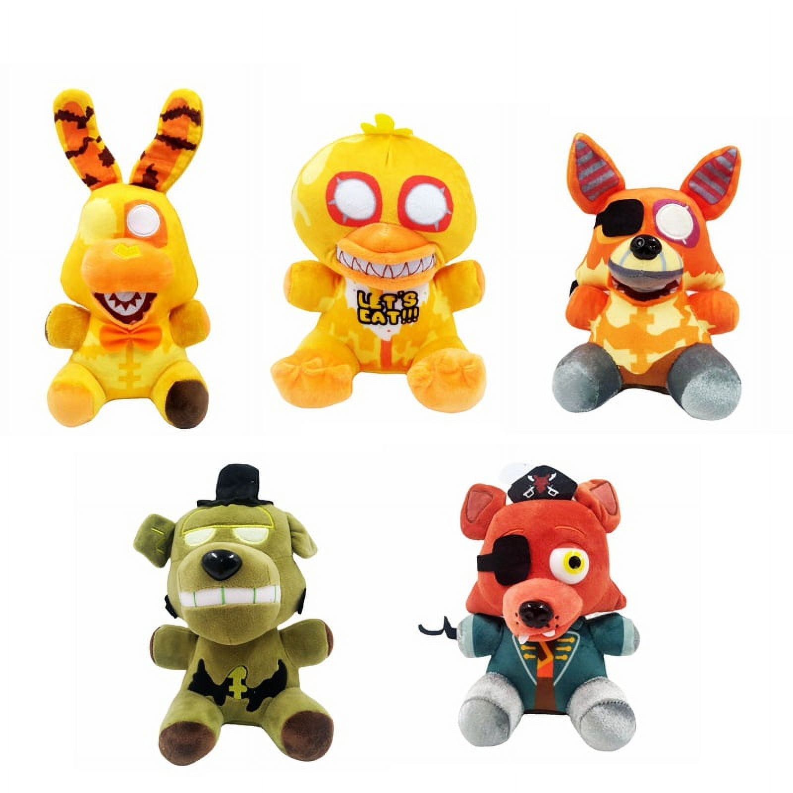Cute FNAF Bears Plushies Set,5 Night Plush 7.8'' Horror Game Animals ...