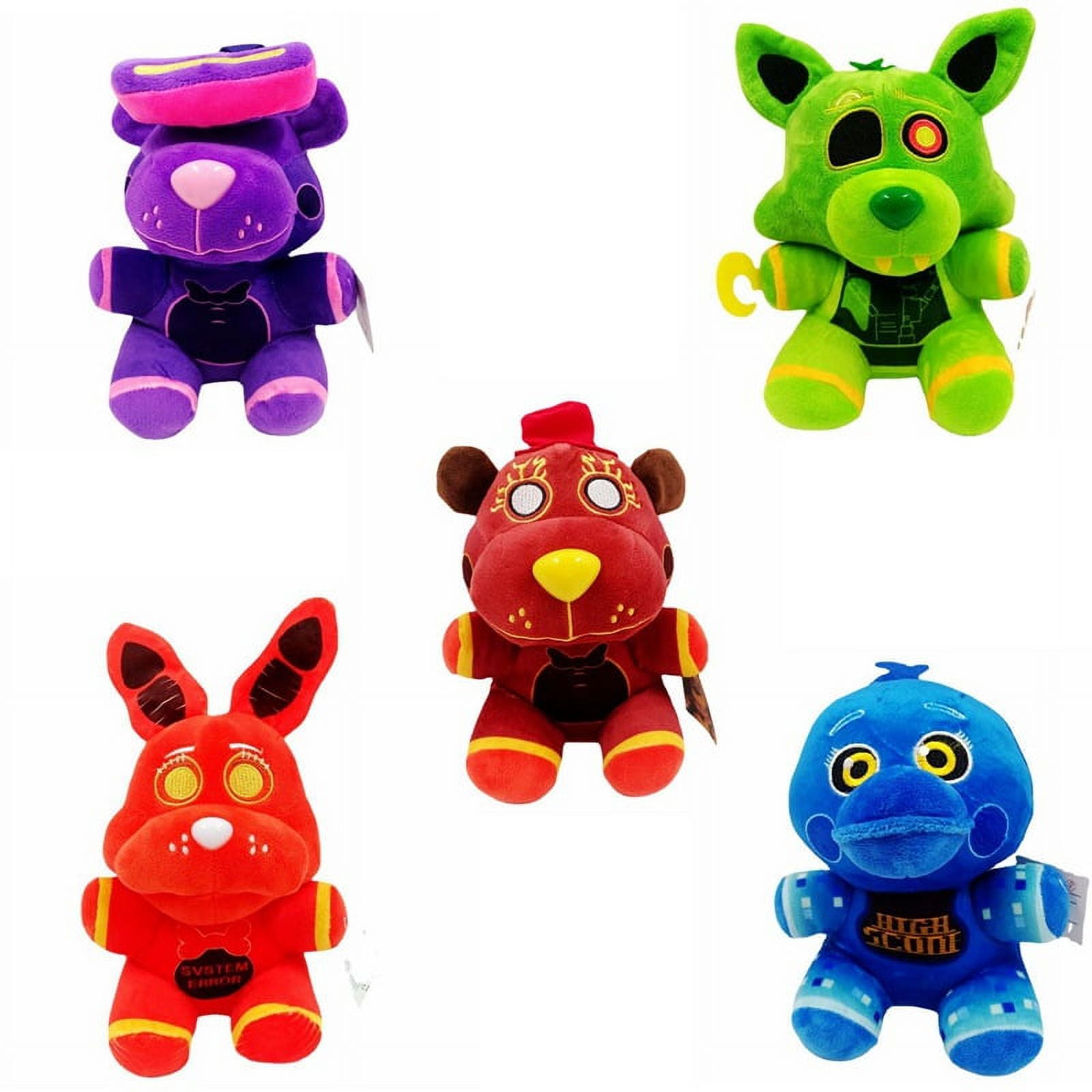 Cute FNAF Bears Plushies Set,5 Night Plush 7.8'' Horror Game Animals ...