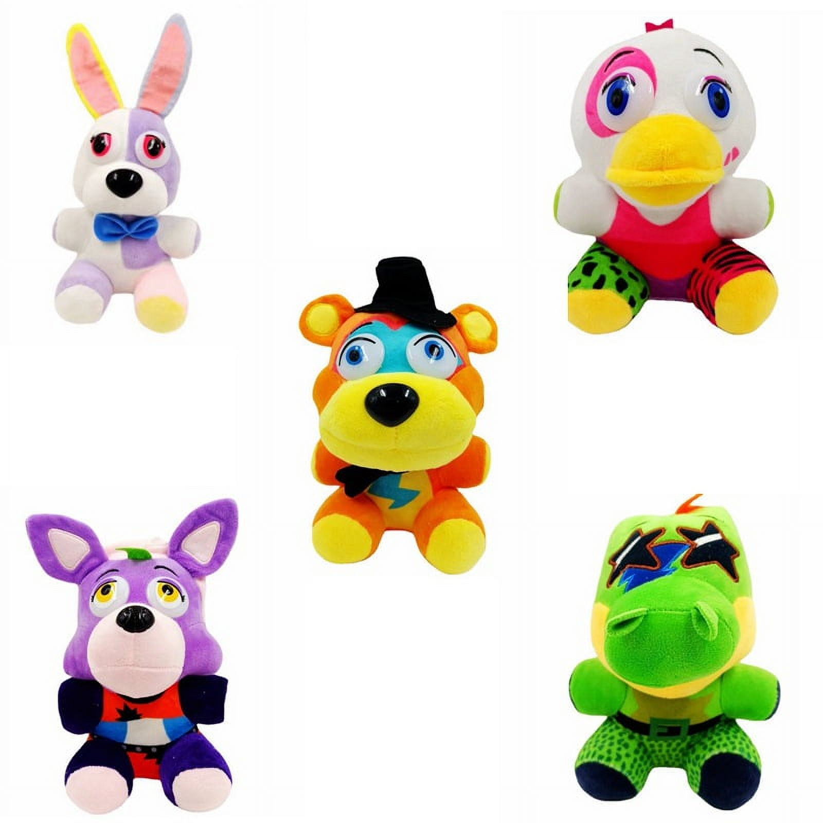 Cute FNAF Bears Plushies Set,5 Night Plush 7.8'' Horror Game Animals ...