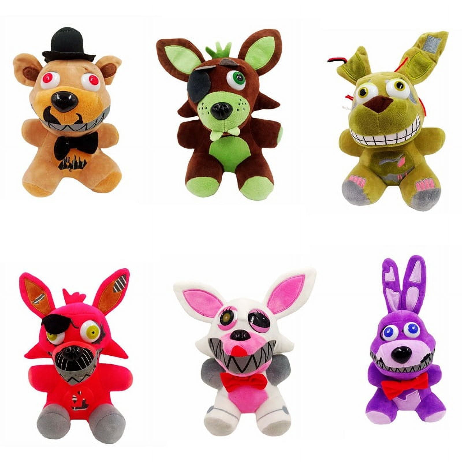 Cute FNAF Bears Plushies Set,5 Night Plush 7.8'' Horror Game Animals ...