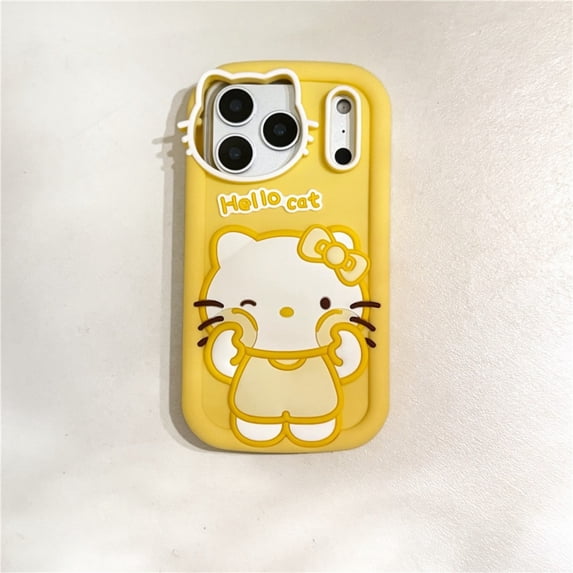 Cute Face Pinching KT Cat Silicone Shockproof Soft Phone Case for Apple ...