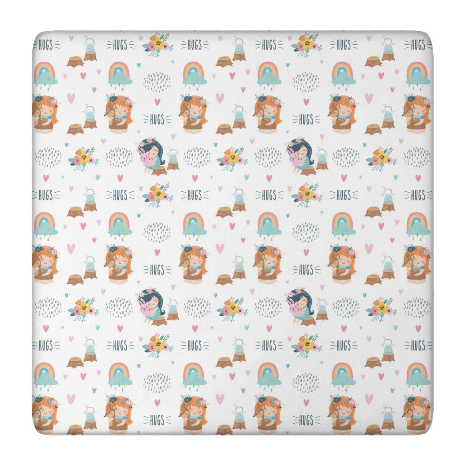 Cute Fairy Princess Pattern Square Fitted Tablecloth with Elastic Edge ...