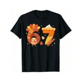 Cute Fall 67 Number Turkey Pie Graphic Unisex Short Sleeve T-Shirt ...