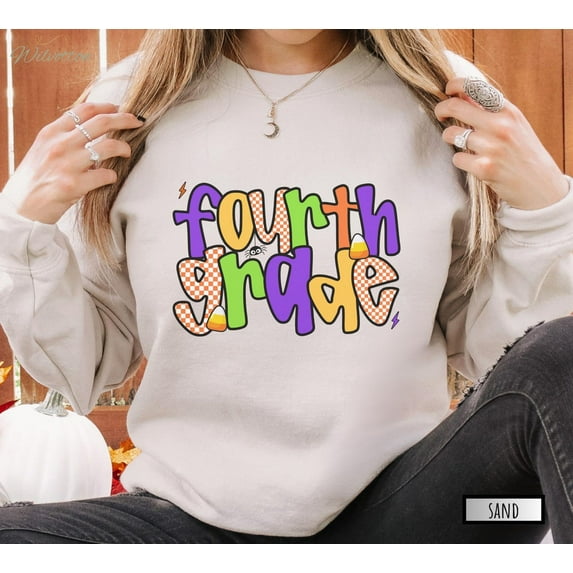 Cute Fall Fourth Grade Teacher Sweatshirt, Fourth Grade Pumpkin Season ...