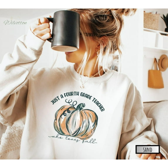 Cute Fall Fourth Grade Teacher Sweatshirt, Fourth Grade Pumpkin Season ...