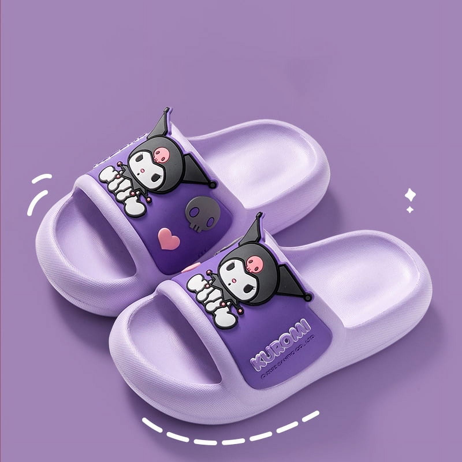 Cute Family Slippers Kawai Sanrio Slides Kuromi EVA Shoes Soft Antislip ...