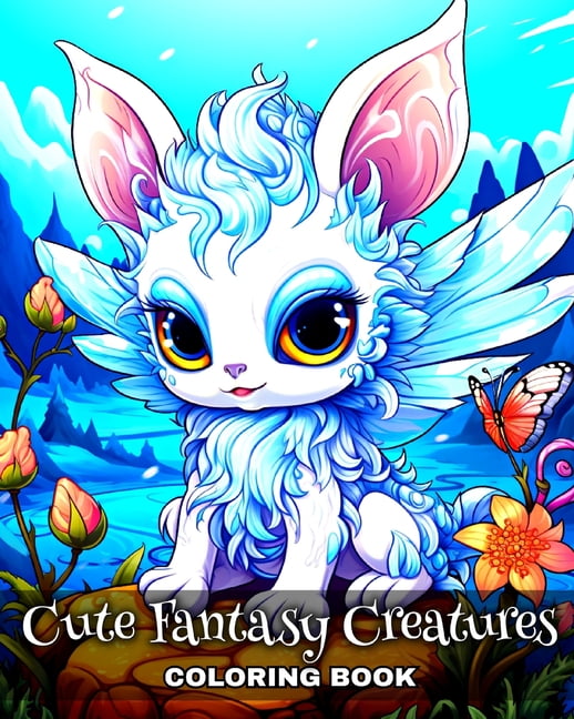Cute Fantasy Creatures Coloring Book: Cute Mythical Creatures Coloring ...