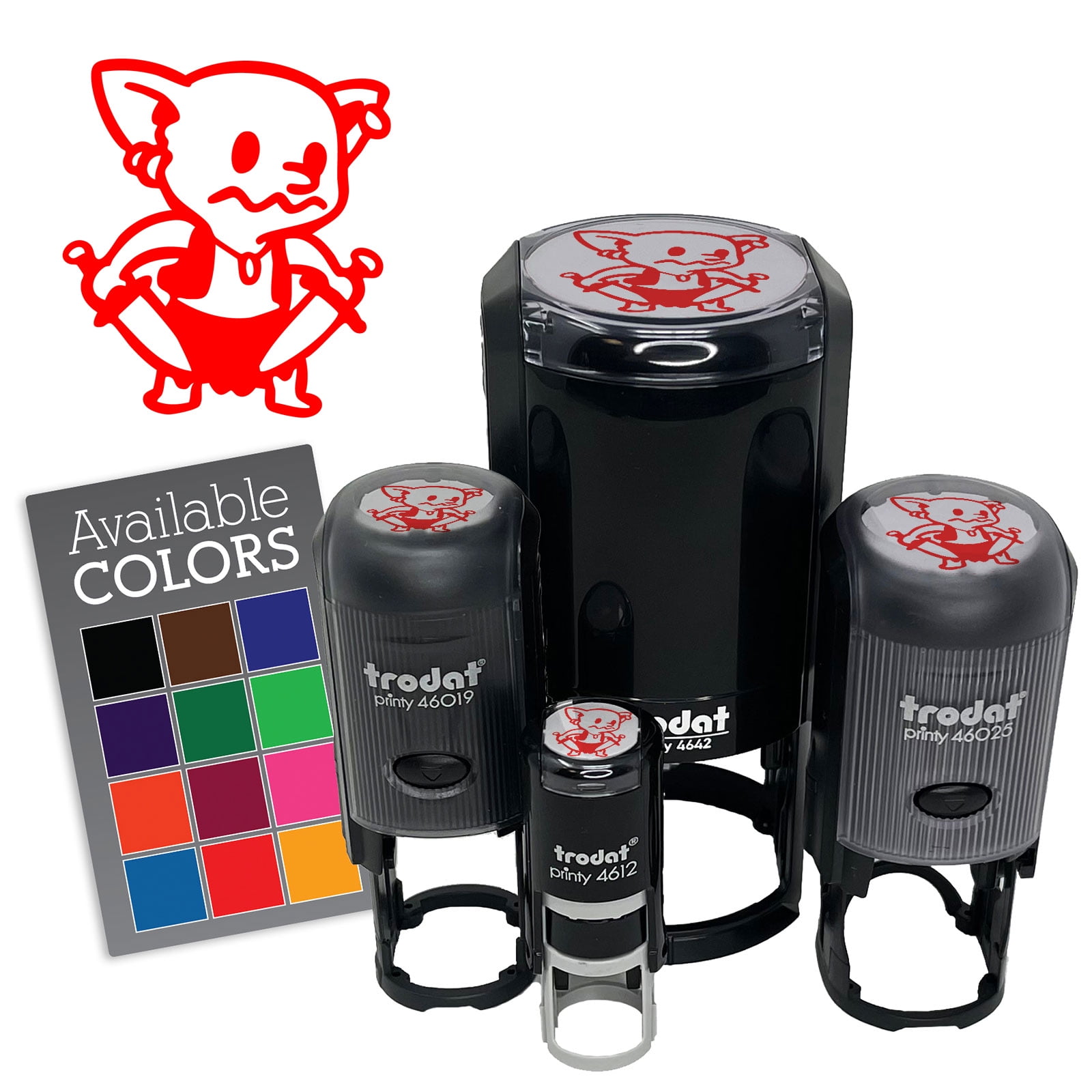 Cute Fantasy Goblin With Daggers Dungeon Self-Inking Rubber Stamp for ...