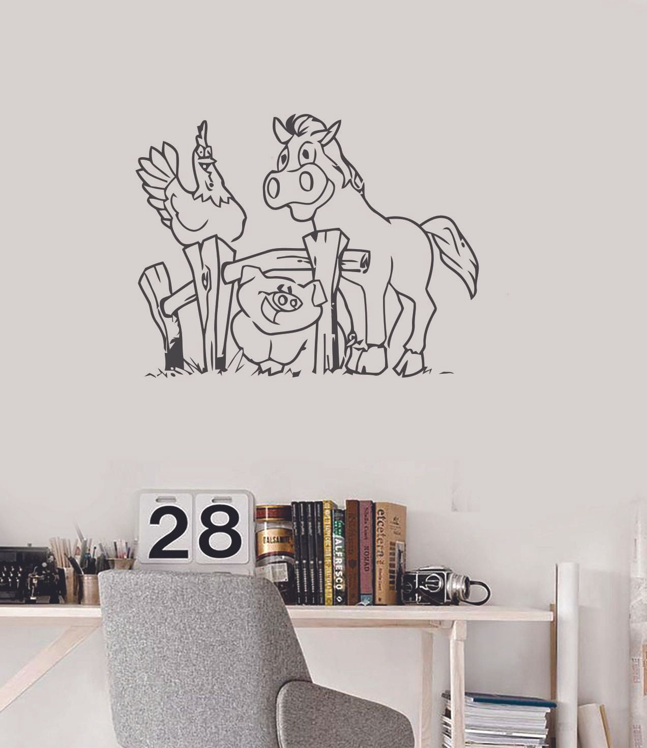 Cute Farm Animals Barn Animal Children Cartoon Wall Sticker Art Decal ...