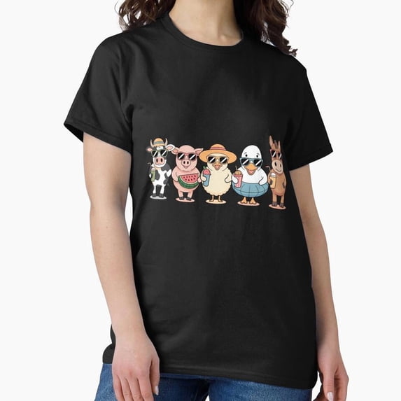 Cute Farm Animals Summer Vacation Vibe - Funny Cool Barnyard Crew ...