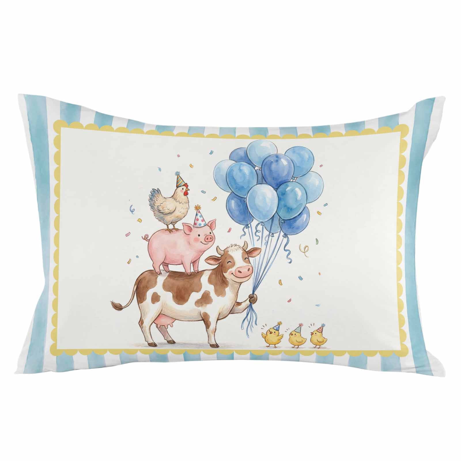 Cute Farm Animals Throw Pillow Cover 24 x 36 Inch Decorative Pillow ...
