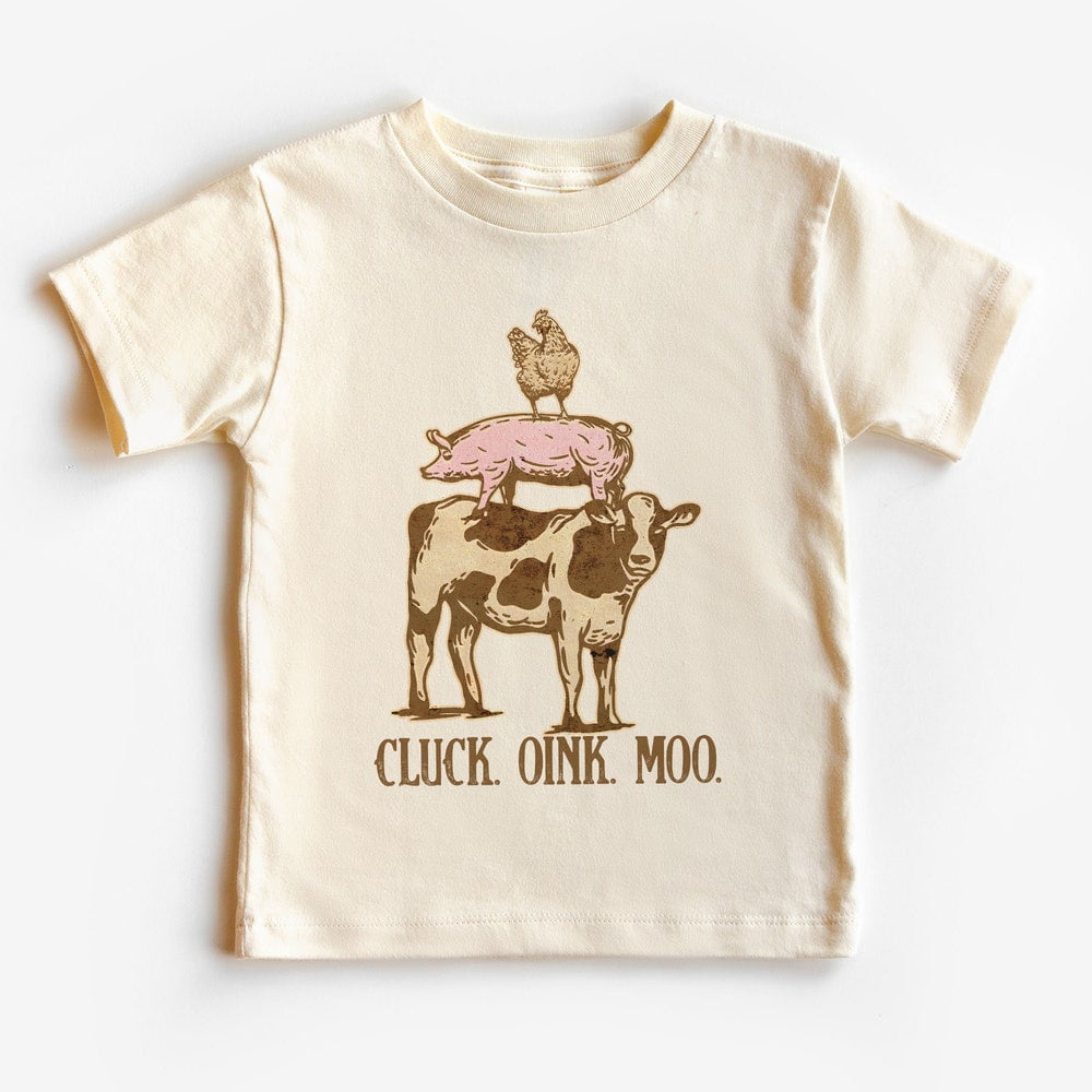 Cute Farm Animals Toddler Shirt Cluck Oink Moo Barn Animal Sounds Kids ...