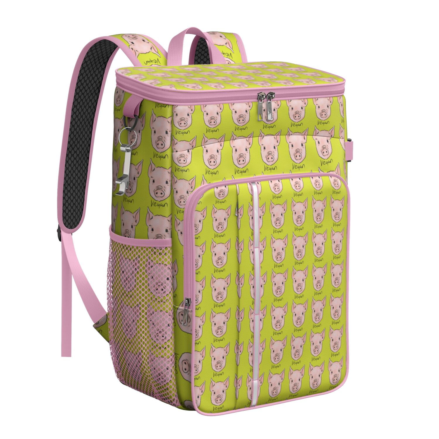 Cute Farm Pig Pattern Backpack Cooler – Leakproof Insulated Lunch Bag with Funny Cartoon Pig ...