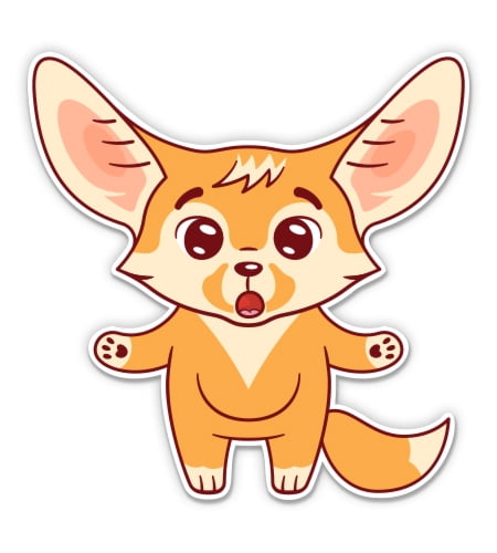 Cute Fennec Fox Long Ears - 5" Vinyl Sticker - For Car Laptop I-Pad ...