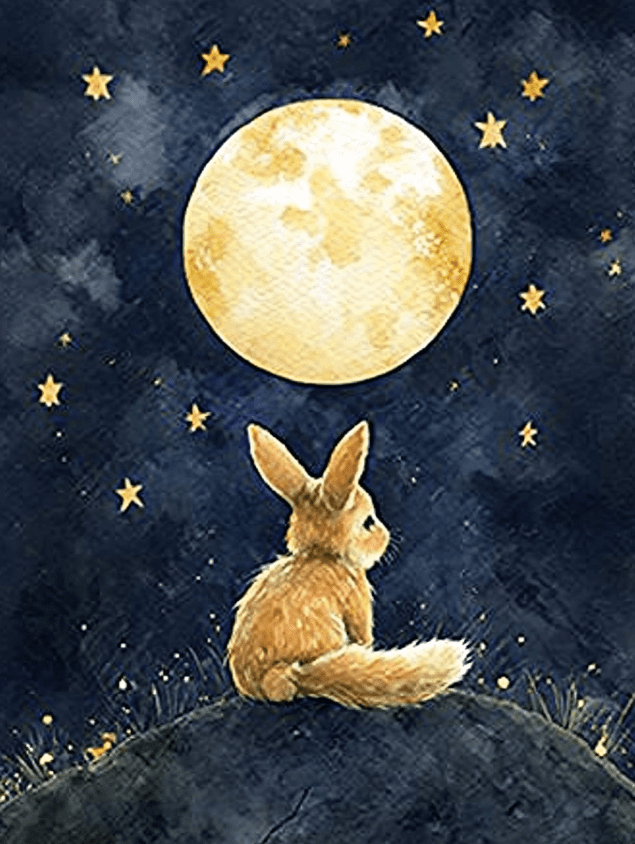 Cute Fennec Fox Under the Moon Canvas Art Print Perfect for Bedroom ...