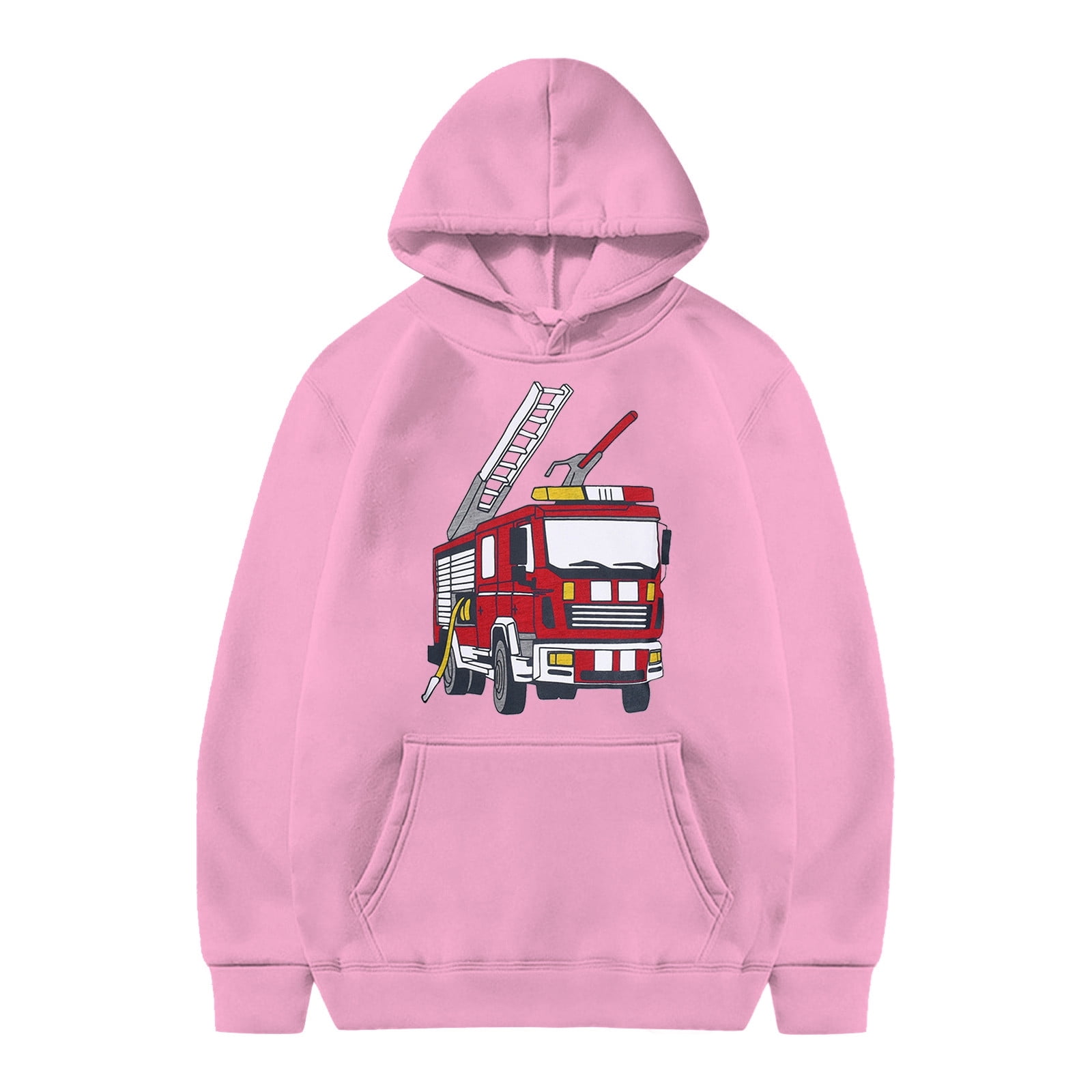 Cute Fire Engine Hoodie for Boys Unisex Warm Winter Sweatshirts Warm ...