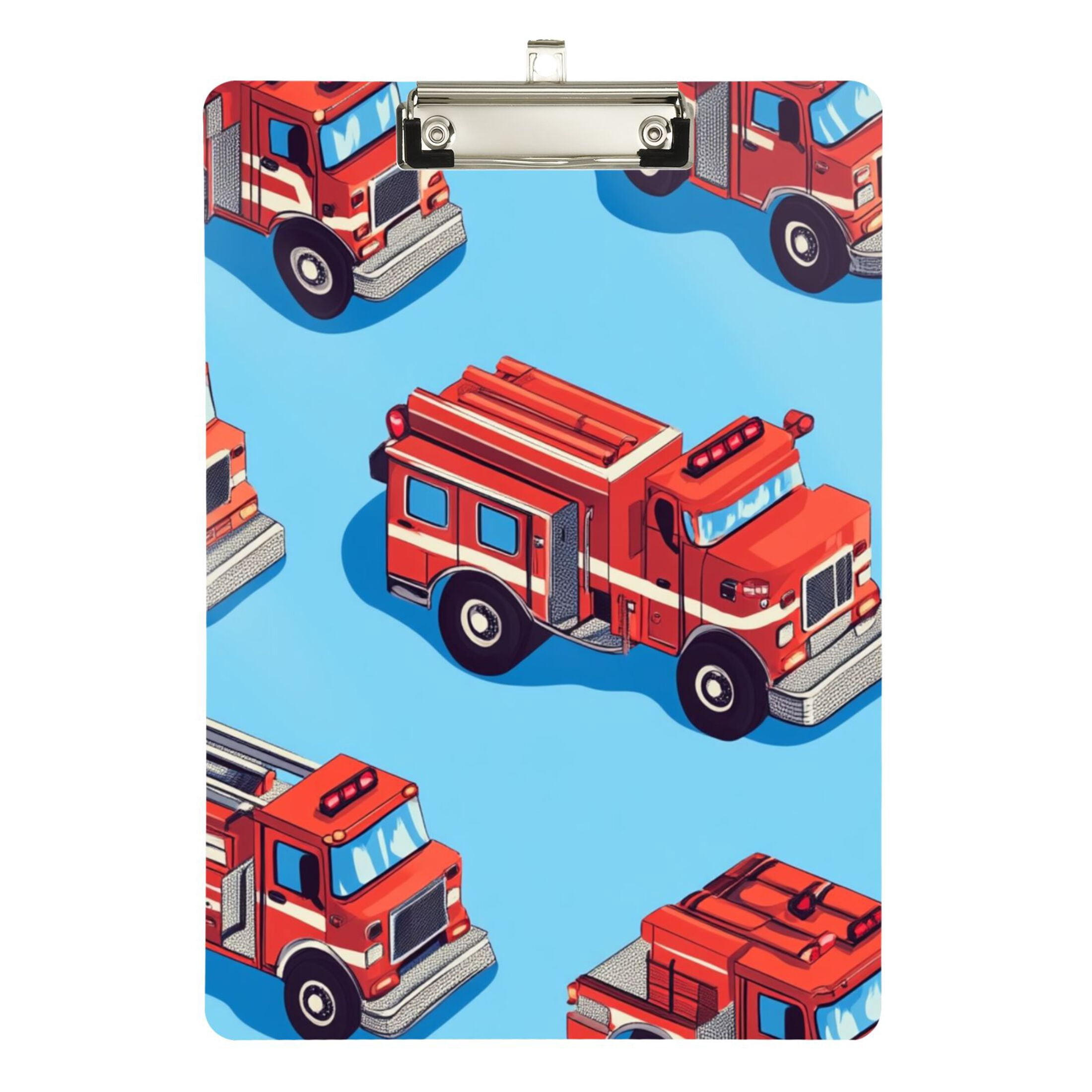 Cute Firetrucks Acrylic Clipboard Drawing Board Clipboard with Hook A4 ...