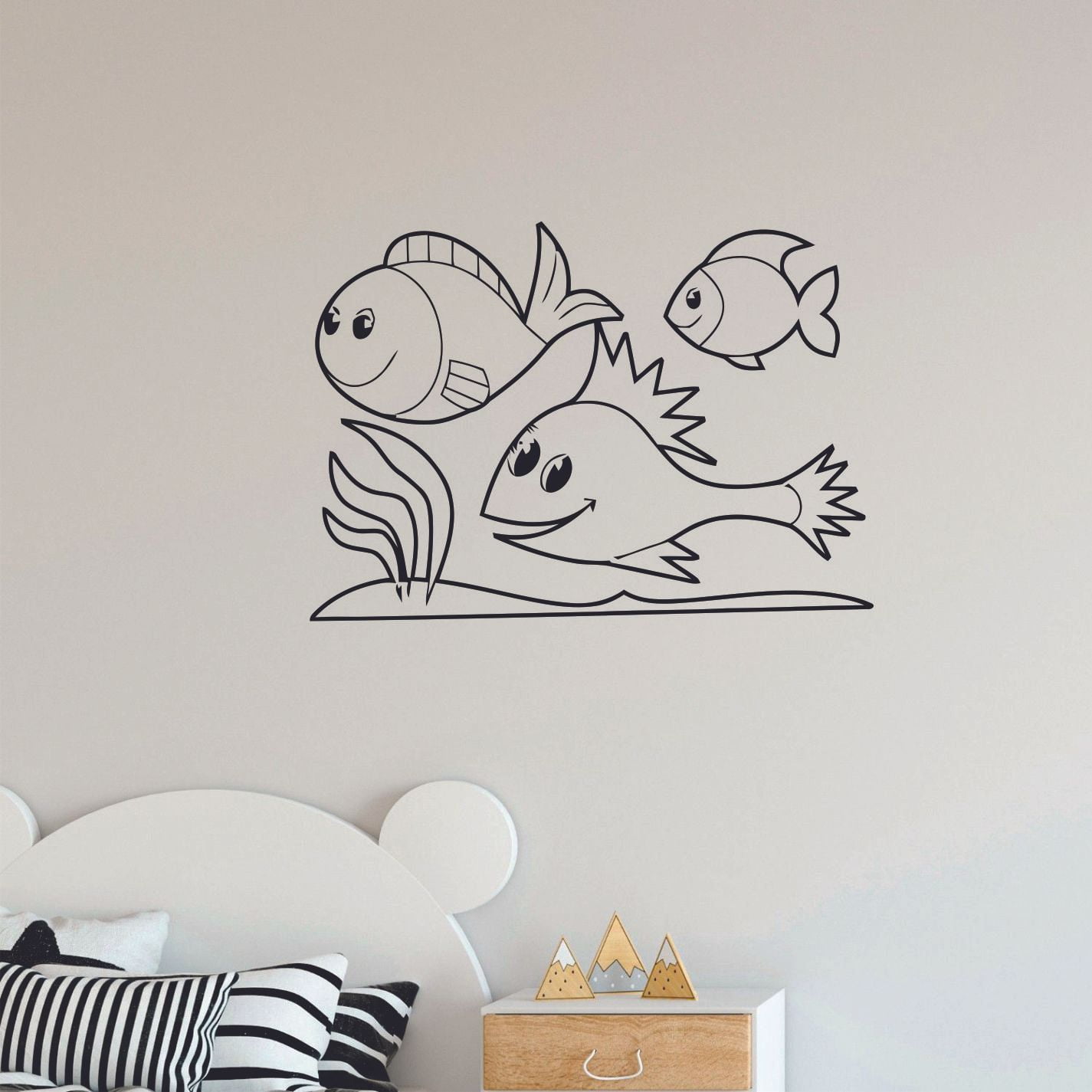 Cute Fish Fishes Aquarium Sea Water Animal Cartoon Wall Sticker Art ...