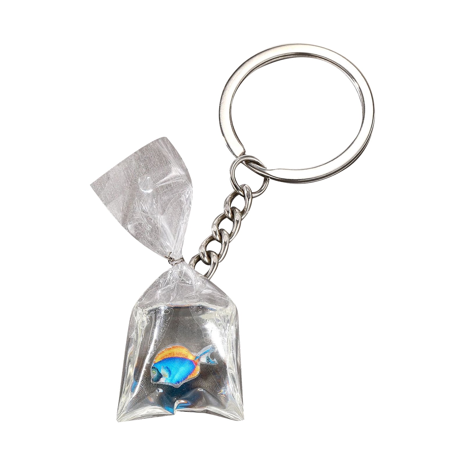 Cute Fish Keychain Resin Water Bag Pendant Creative Marine Life ...