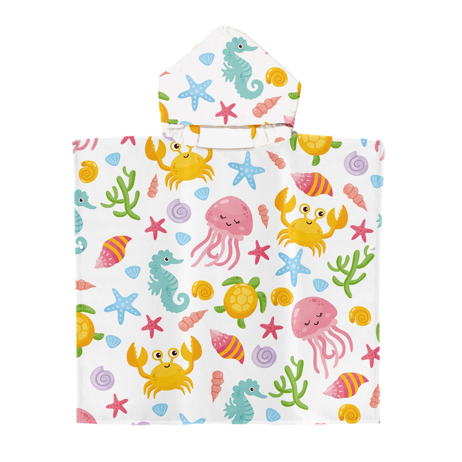 Cute Fish Quick-Dry Kids Beach Towel With Hood Sand-Proof Microfiber ...