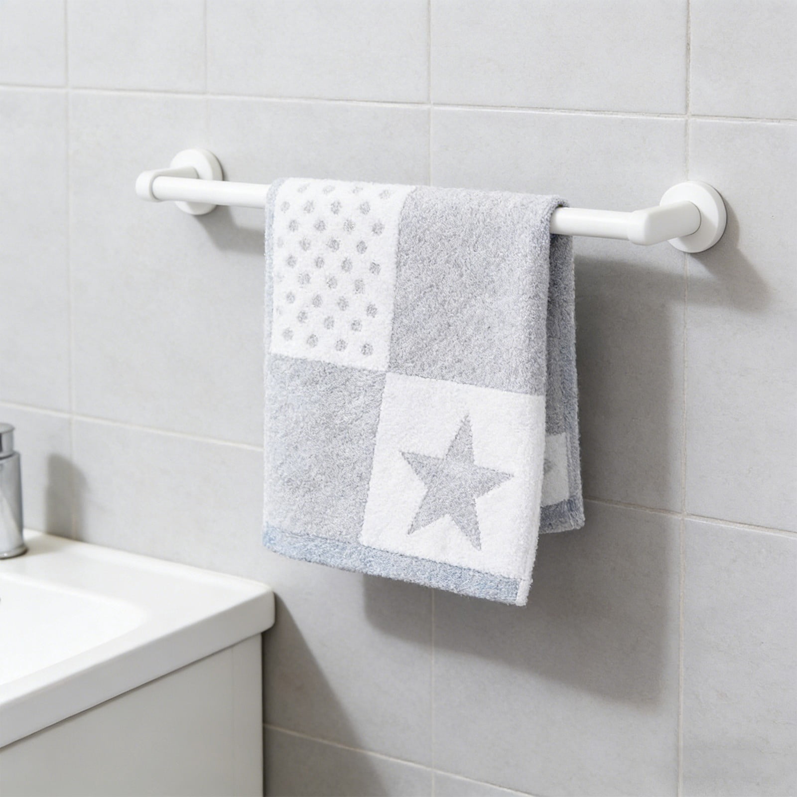 Cute Five Pointed Star Print Hand Towel, Soft Absorbent Face Towel for ...