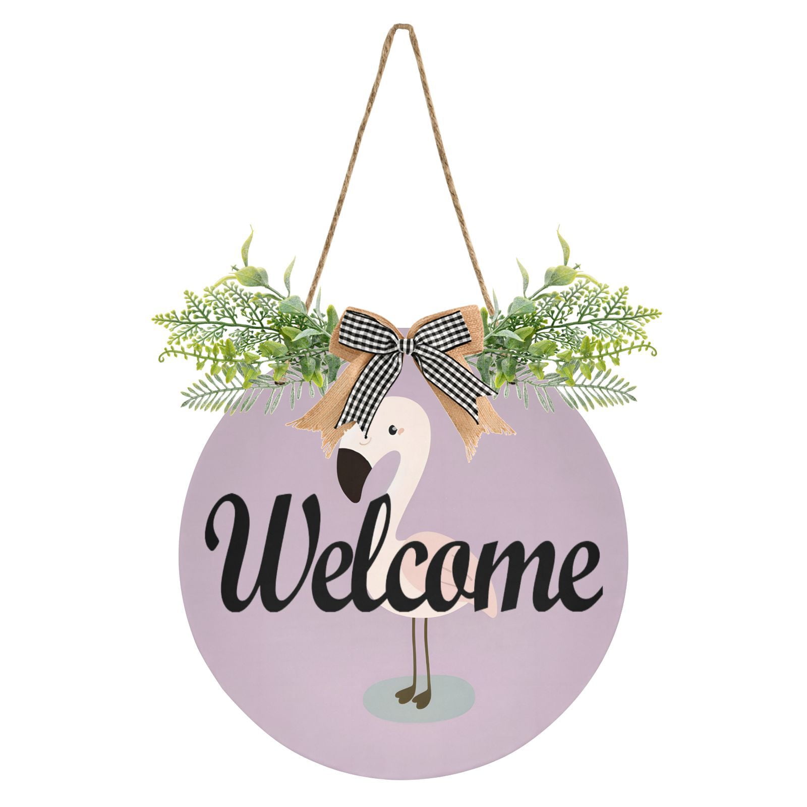 Cute Flamingo Welcome Sign for Front Door Wreath Door Sign for ...