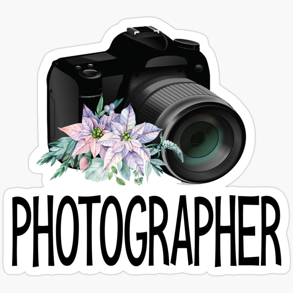 Cute Floral Camera Photographer Photography Gift Sticker Phone Decal ...