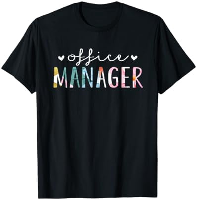 Cute Floral Design Office Manager T-Shirt for Creative Professionals ...