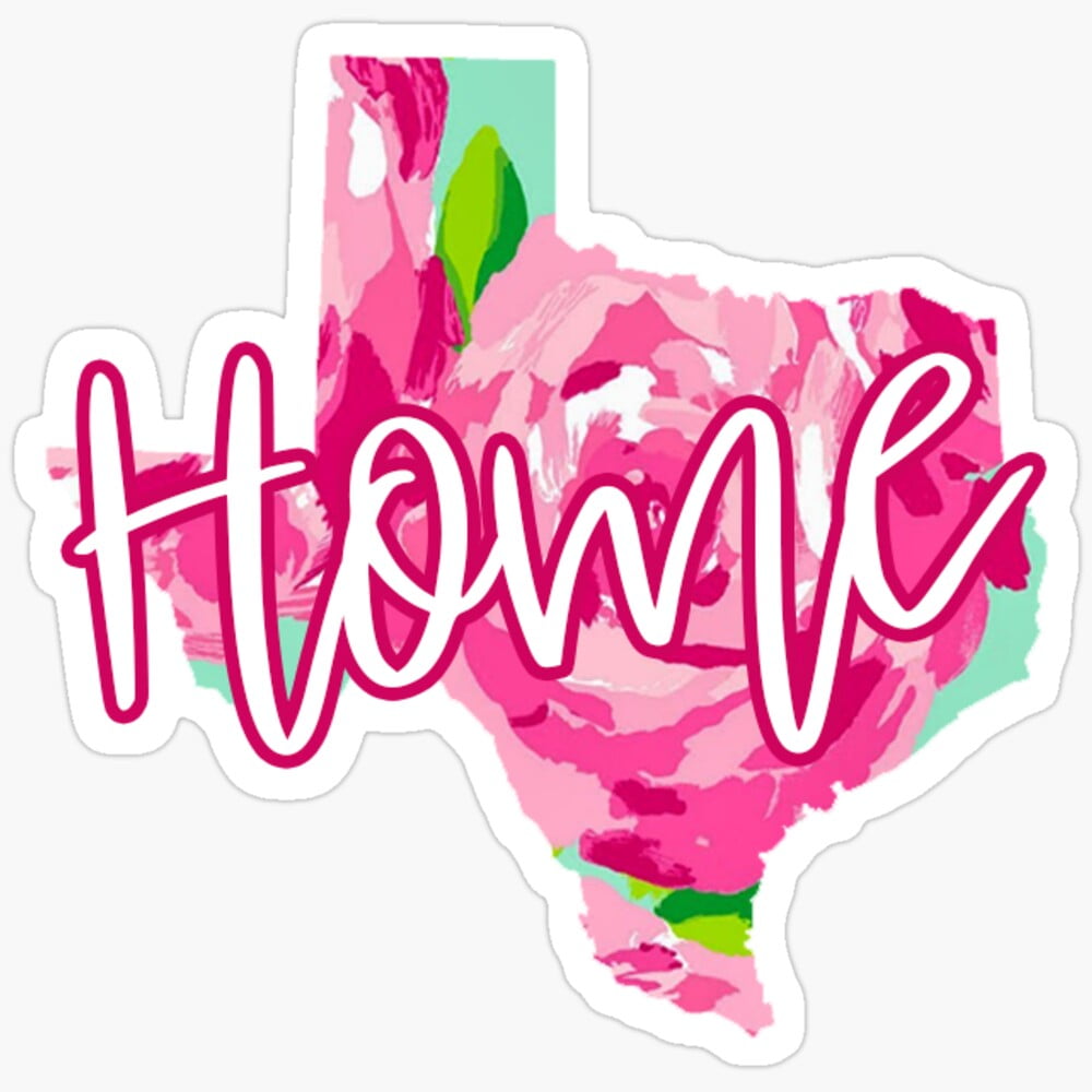 DOPASTICKER Cute Floral Texas State Home Sticker Texas Home Gift ...