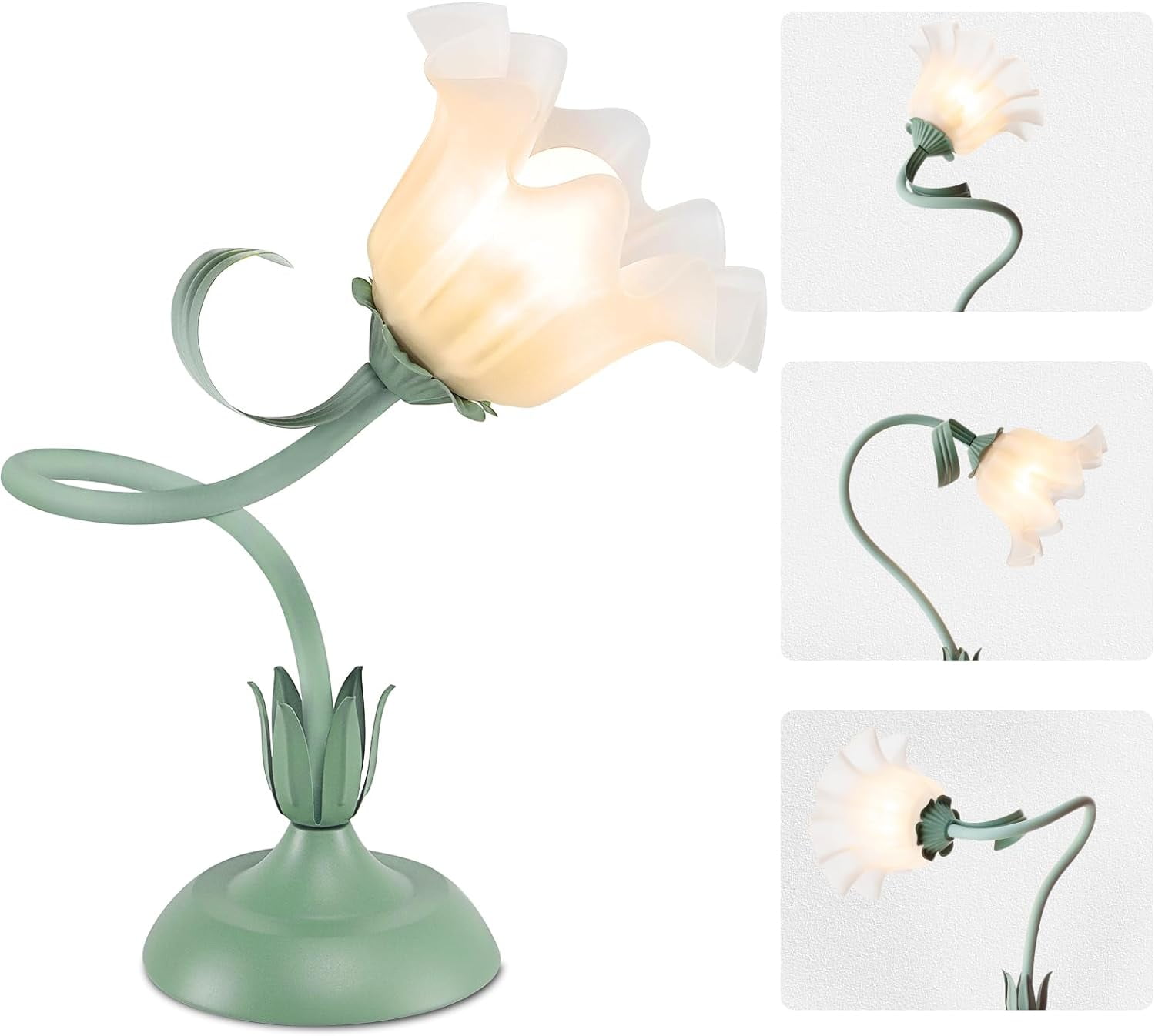 Cute Flower Desk Lamp, 3 Color Temperature Table Lamp with LED Bulb ...