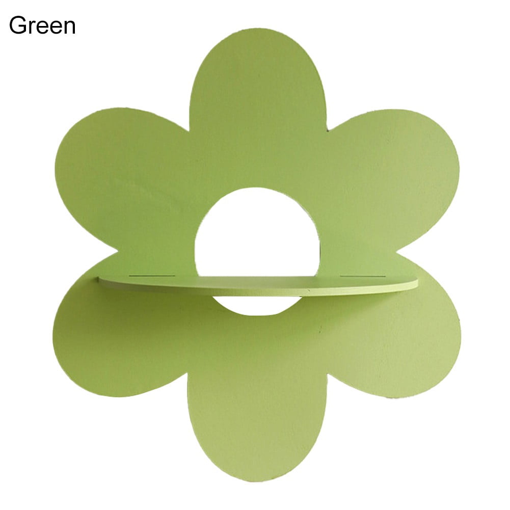 Cute Flower Shape Elegant Shelf Wooden Style Wall Decor For Many Places ...