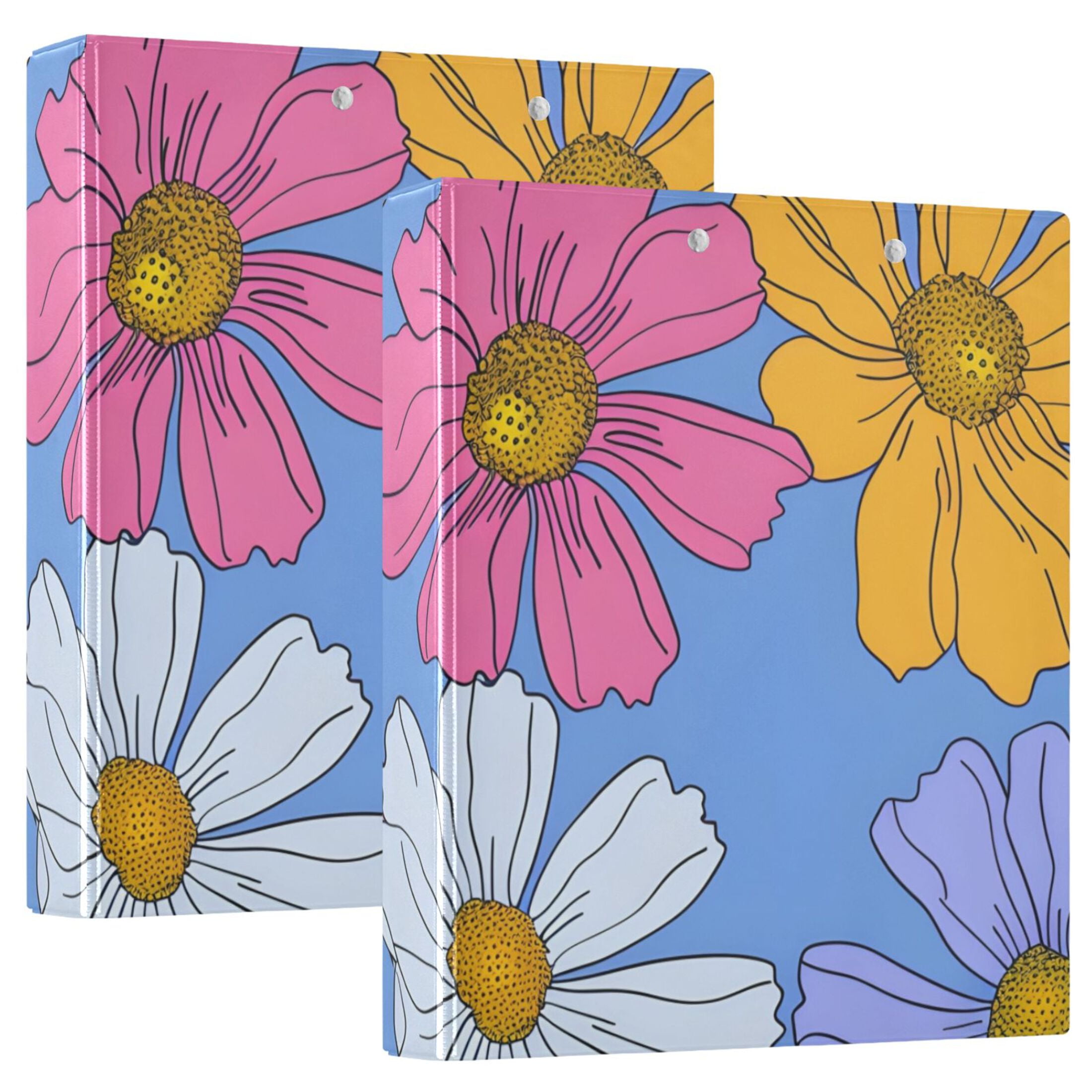 Cute Flowers 3 Ring Binders 1.5 inch Hardcover File Folders with ...