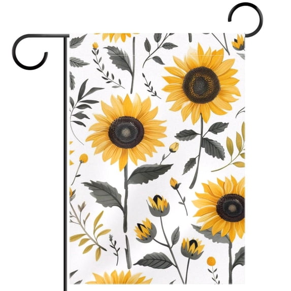Cute Flowers Sunflower Floral Double Sided Garden Flag Decorative ...