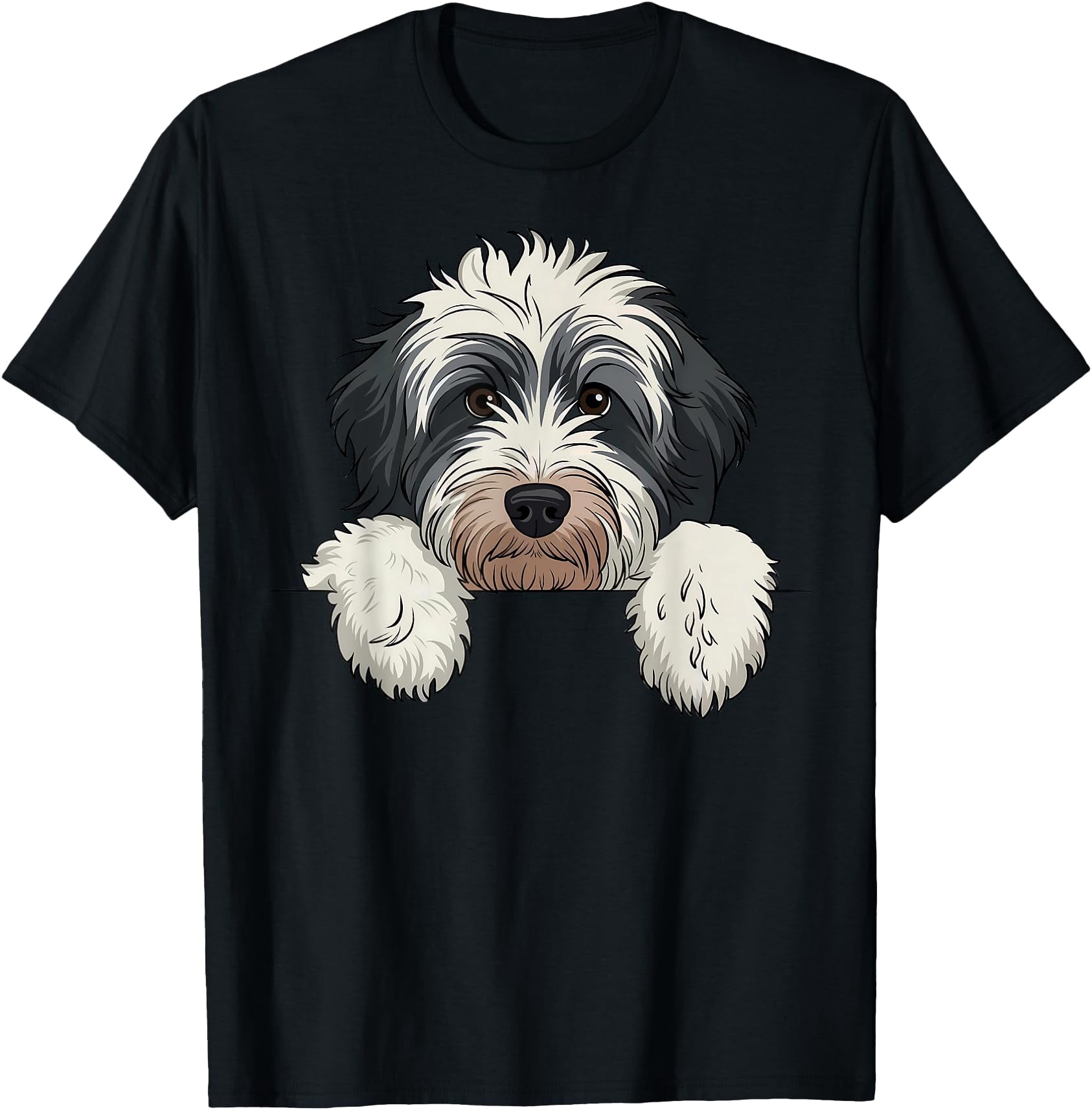 Cute Fluffy Bernedoodle Peeking Doodle Puppy Dog Lover Men Women T ...