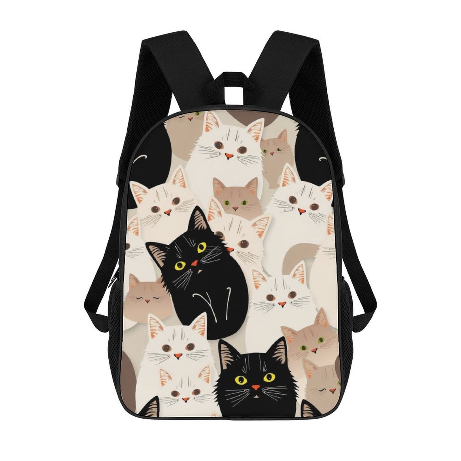 Cute Fluffy CatsZipper Backpack Book Bag Supplies 17 Inch Backpack Bag ...