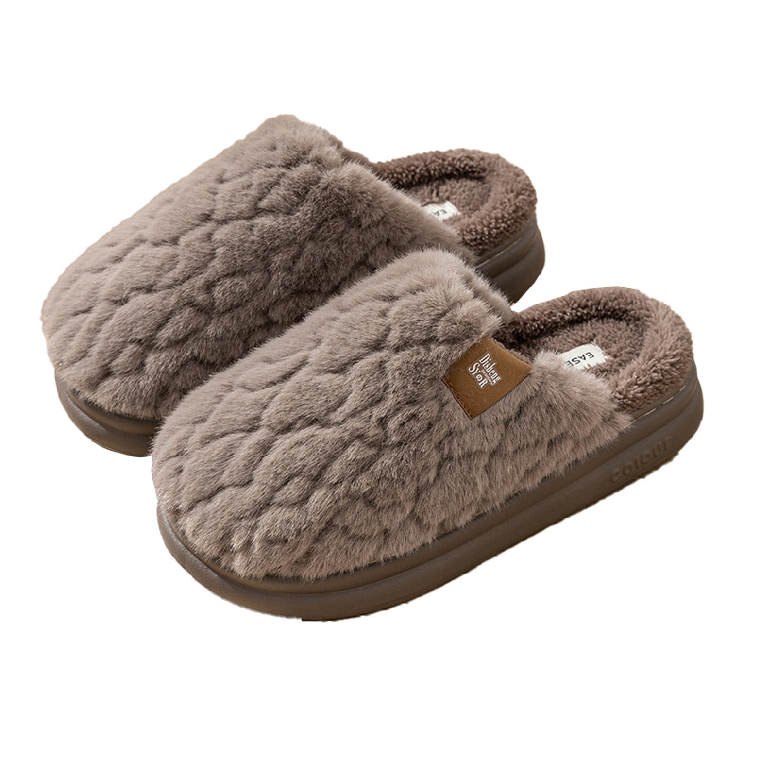 Cute Fluffy House Slippers, Plush Memory Foam Slippers for Women Indoor ...