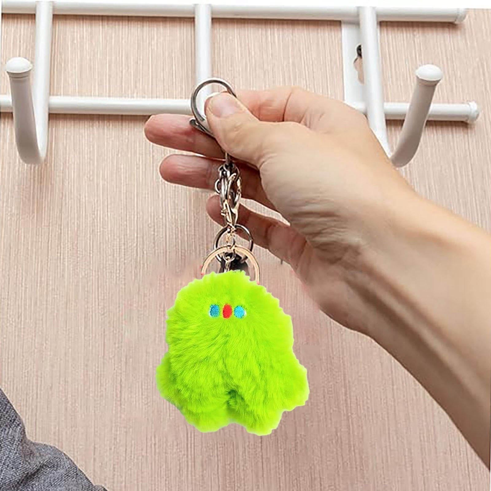 Cute Fluffy Keychain Cartoon Plush Doll Toy Keyrings For Women Creative ...