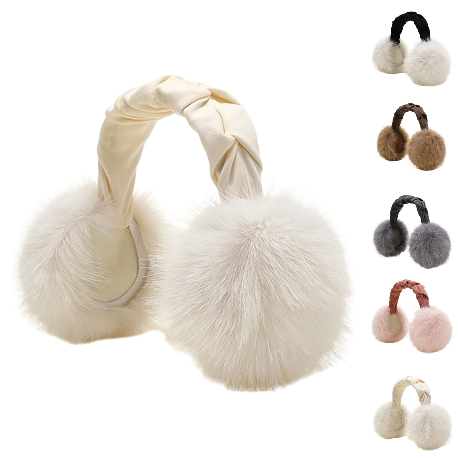 Cute Foldable Winter Ear Muffs Plush Frostproof Ear Warmers for Cold ...