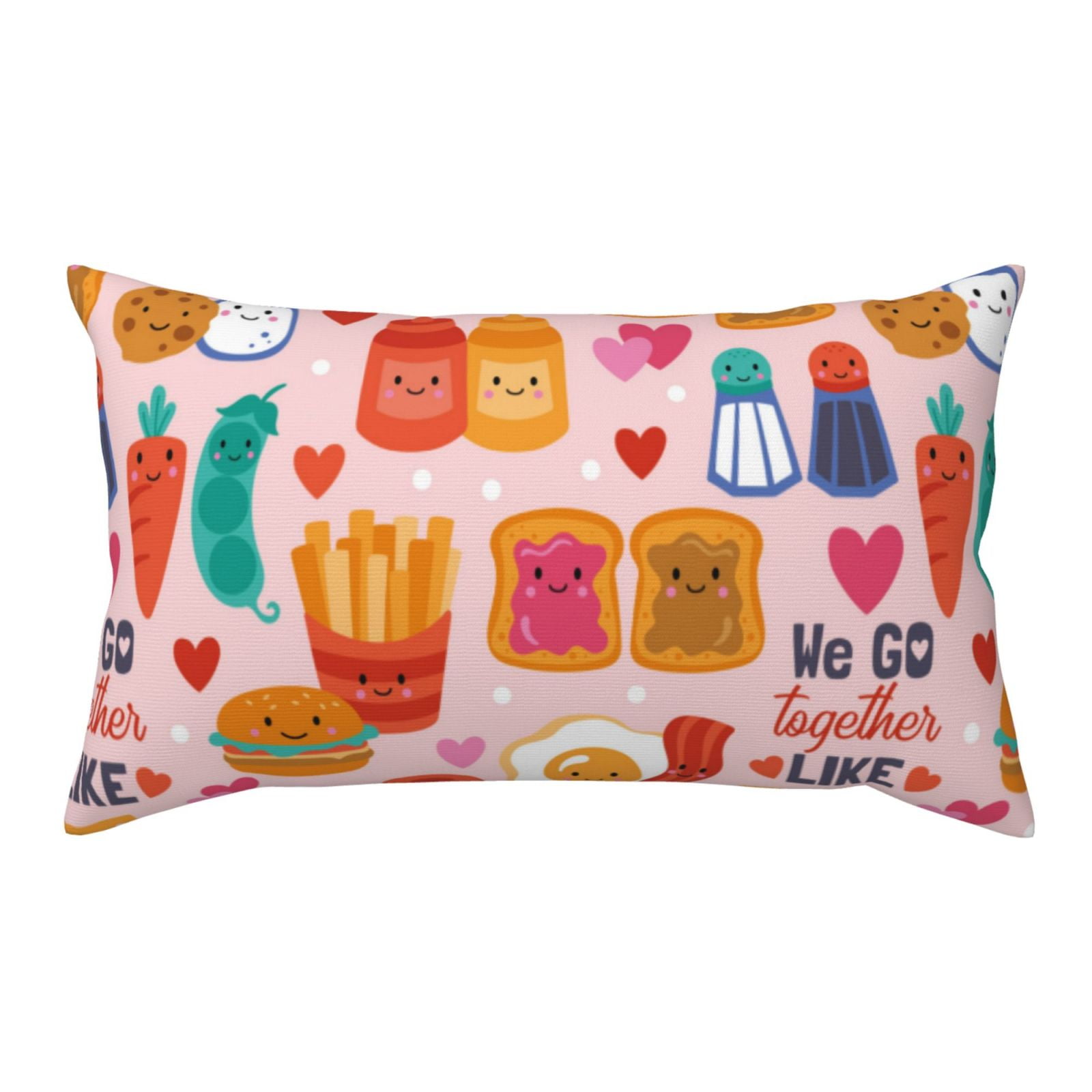 Cute Food Egg Bread Fries Pillow Cases Standard Size, Soft Pillow ...