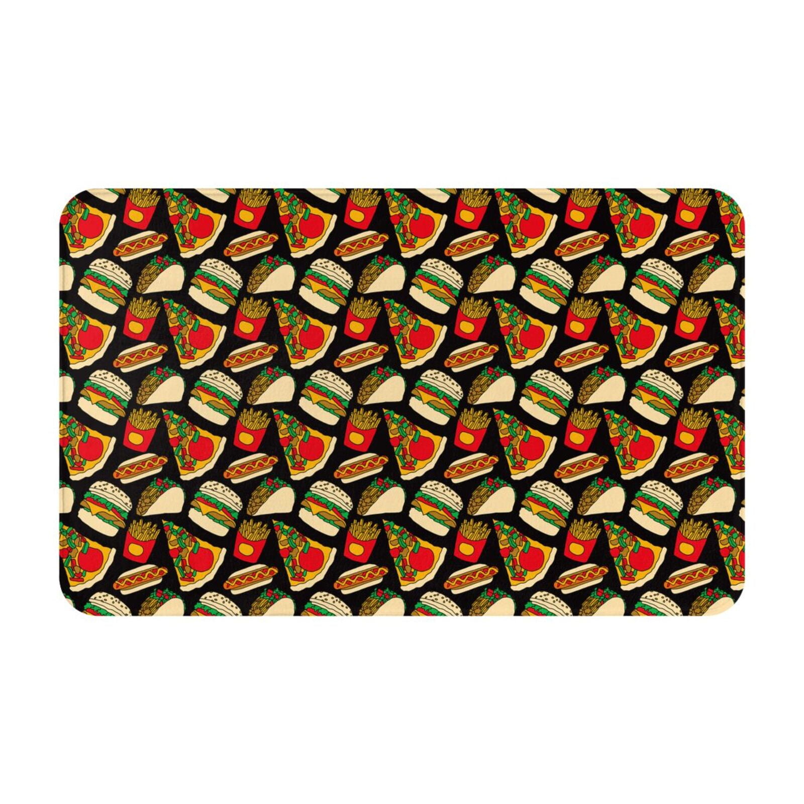 Cute Food French Fries Burger Front Door Mat, Indoor Mats for Bedroom ...