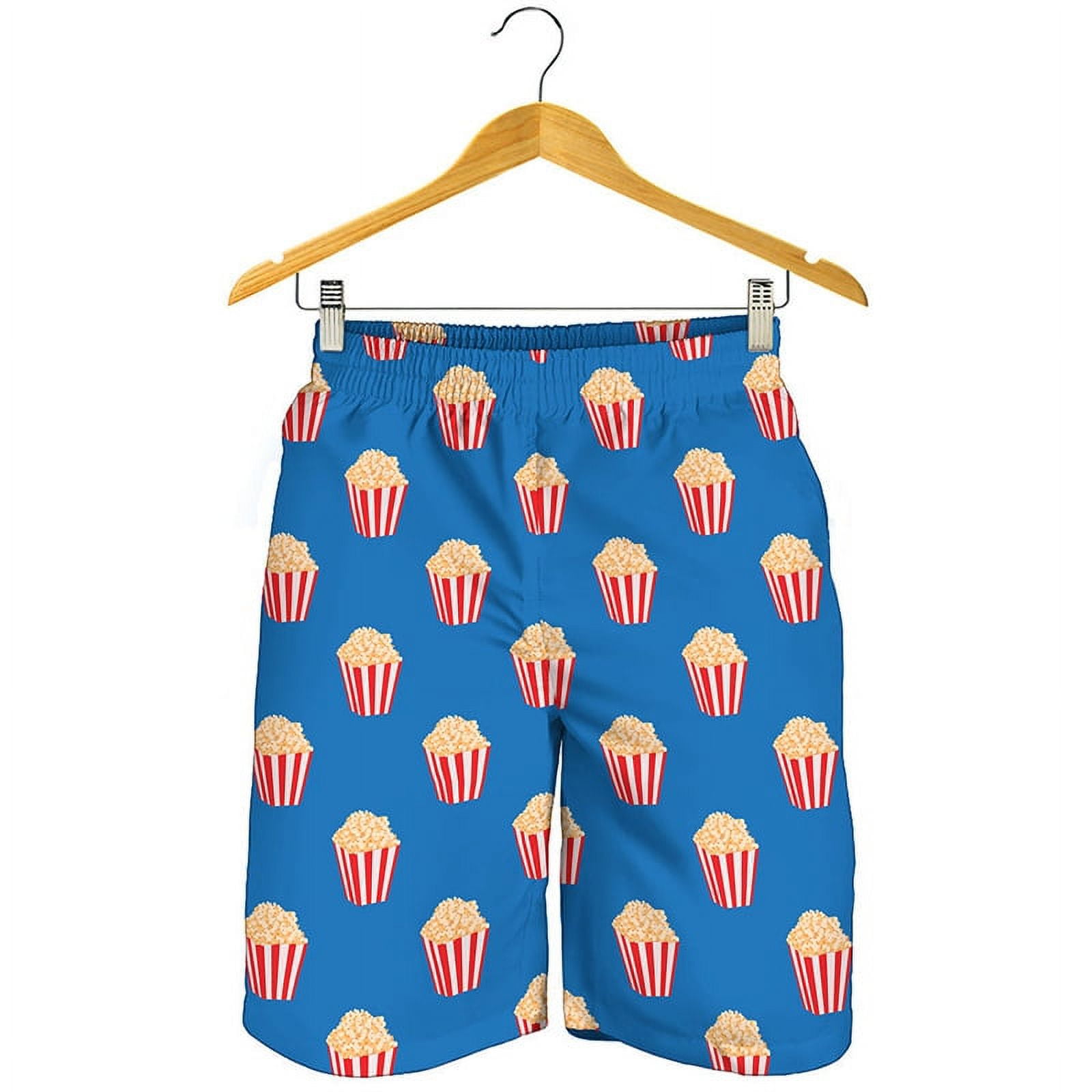 Cute Food Popcorn 3D Print Beach Shorts Men Kids Surf Board Shorts Cool ...