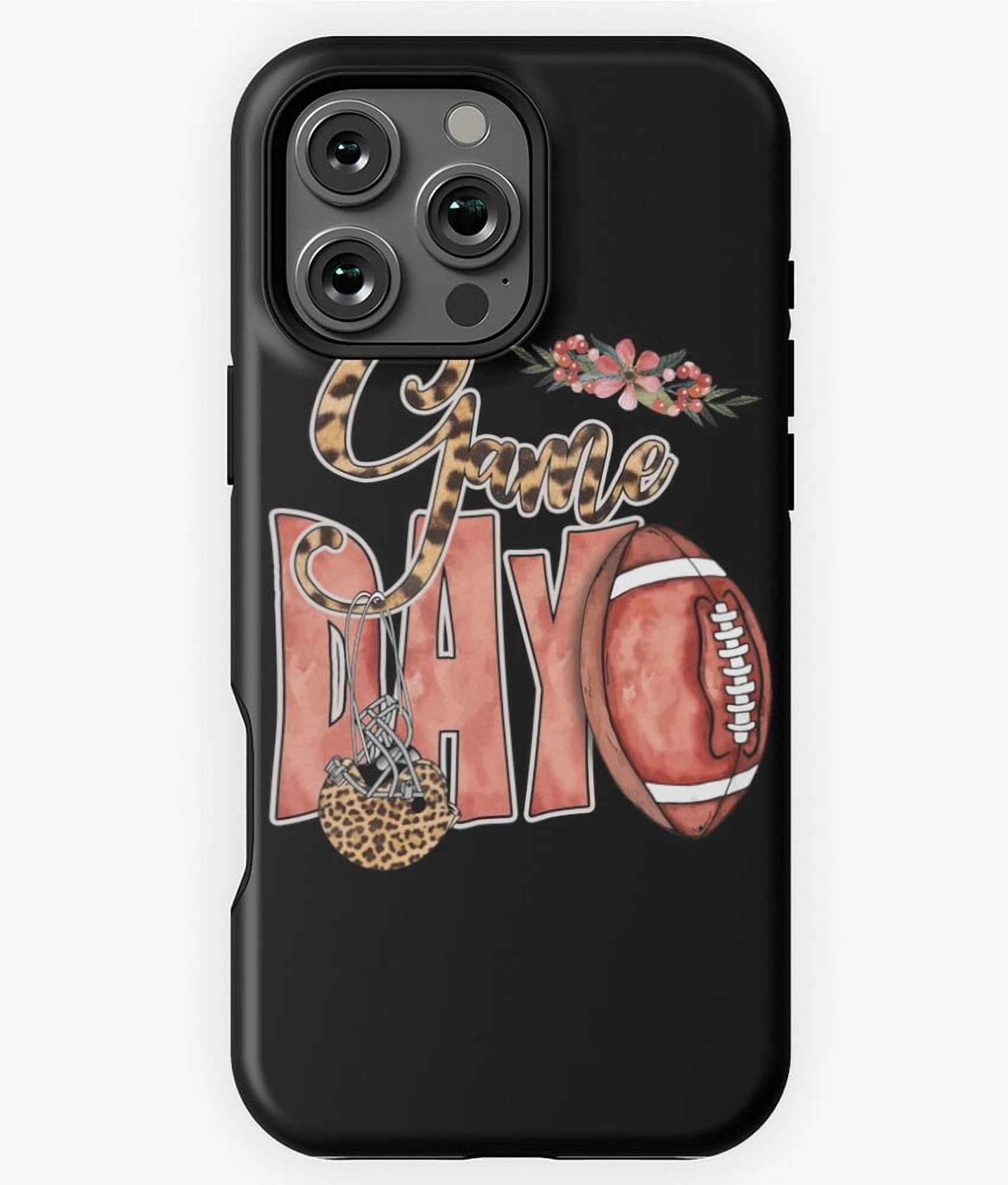 Cute Football Leopard Game Day Sports Phone Case for iPhone 16 15 14 13 ...
