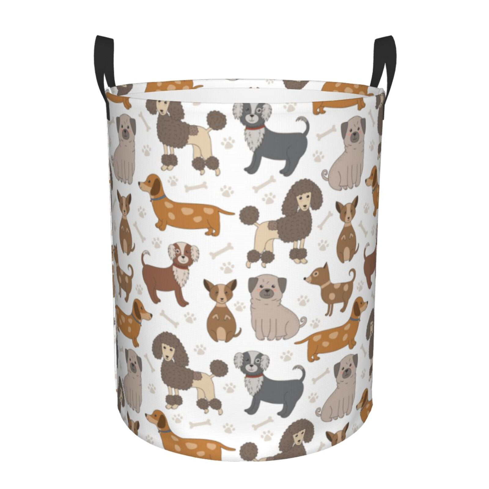 Cute Footprints Dog Laundry Basket with Handles - Freestanding Laundry ...