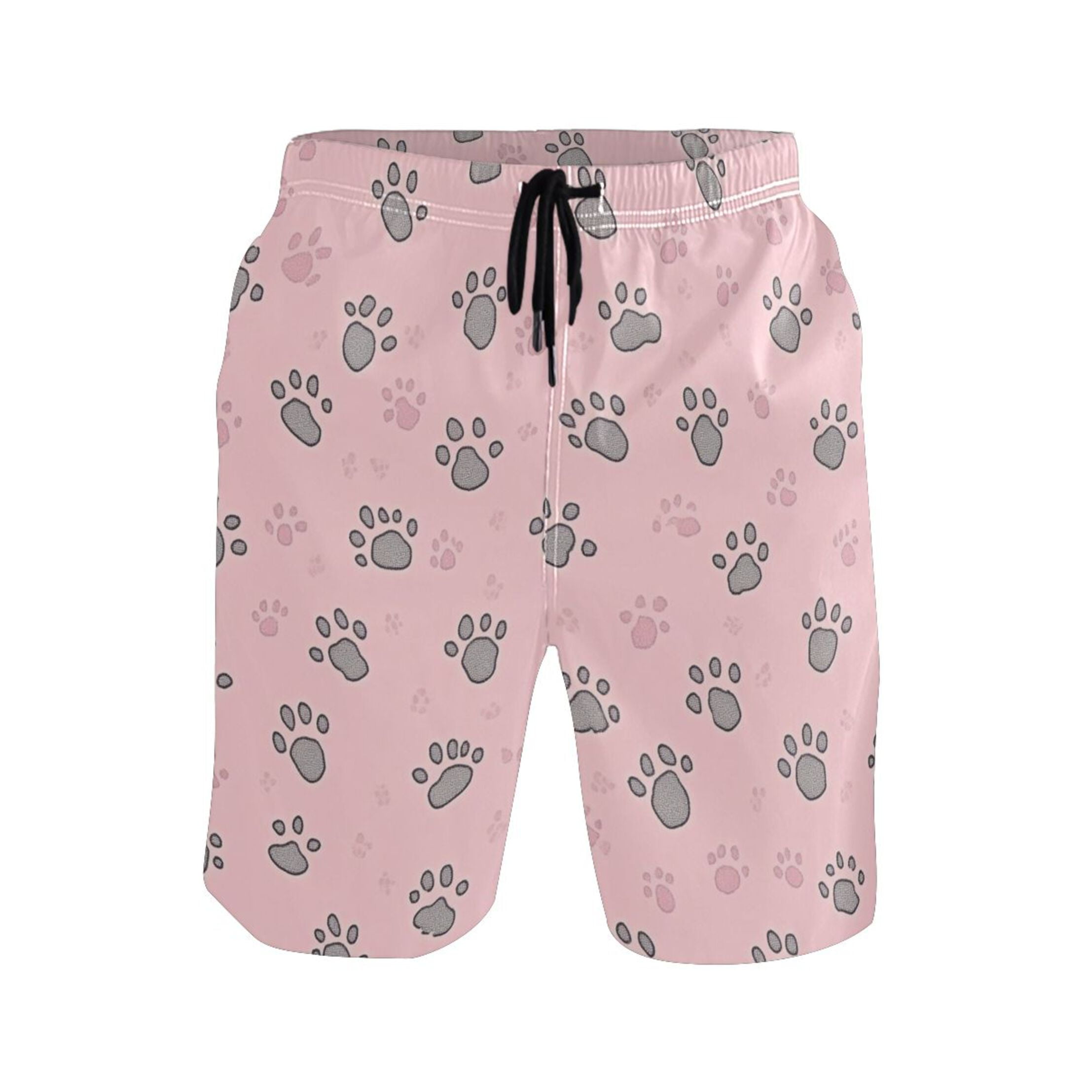 Cute Footprints Large Size Men's Quick Dry Beach Shorts with Mesh ...