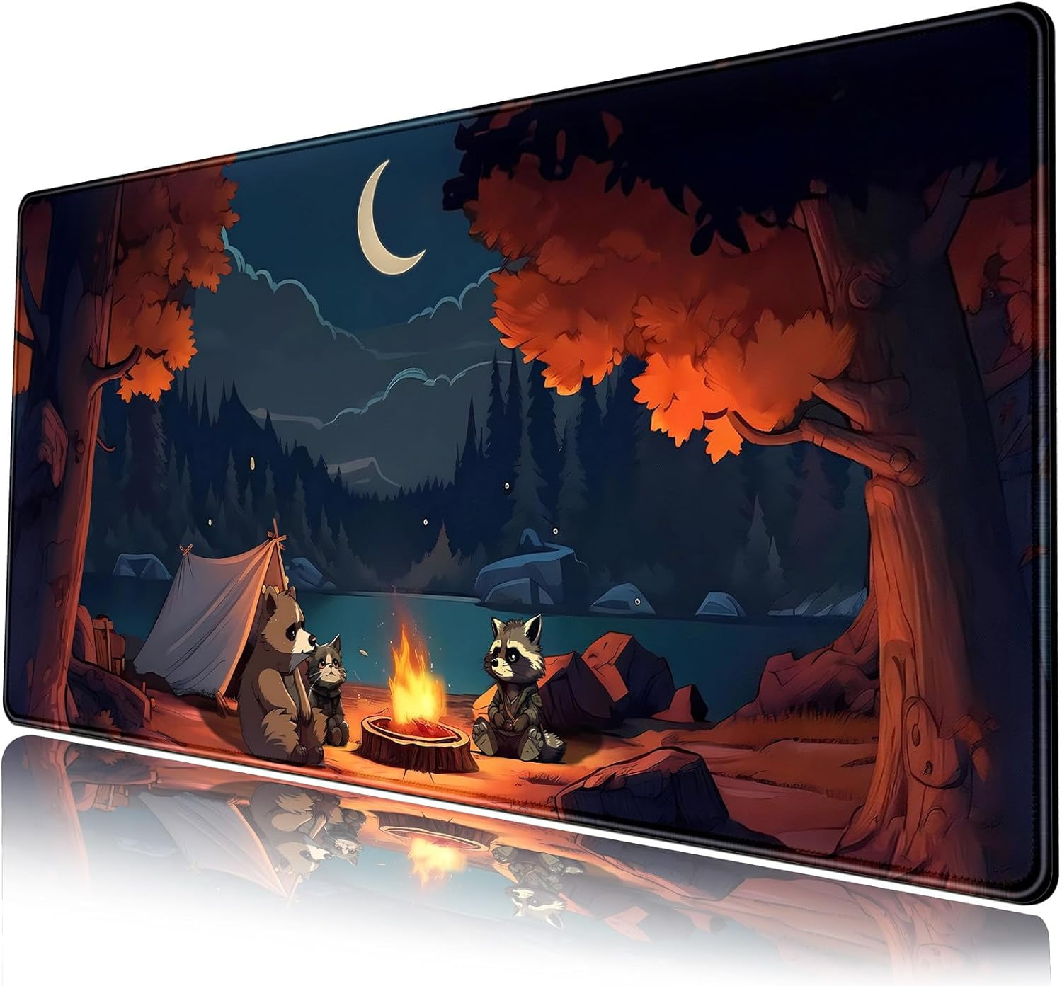 Cute Forest Desk Mat Large Mouse Pad Big Lofi Camping Outdoors Desk Pad ...