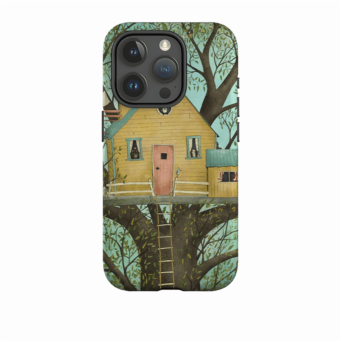 Cute Forest Tree House Whimsical Nature Artwork iPhone Case 17 16 15 14 ...