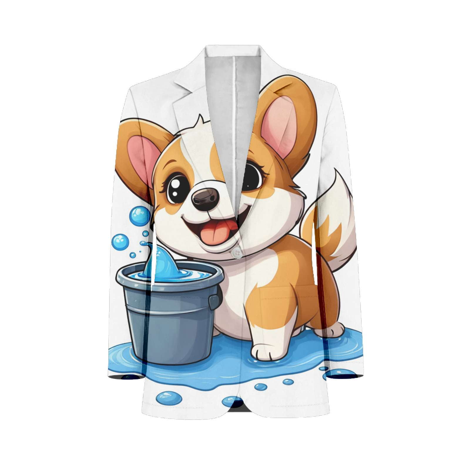 Cute Fox Bathing Fun Men Blazers Slim Clothing Summer Jacket Man ...