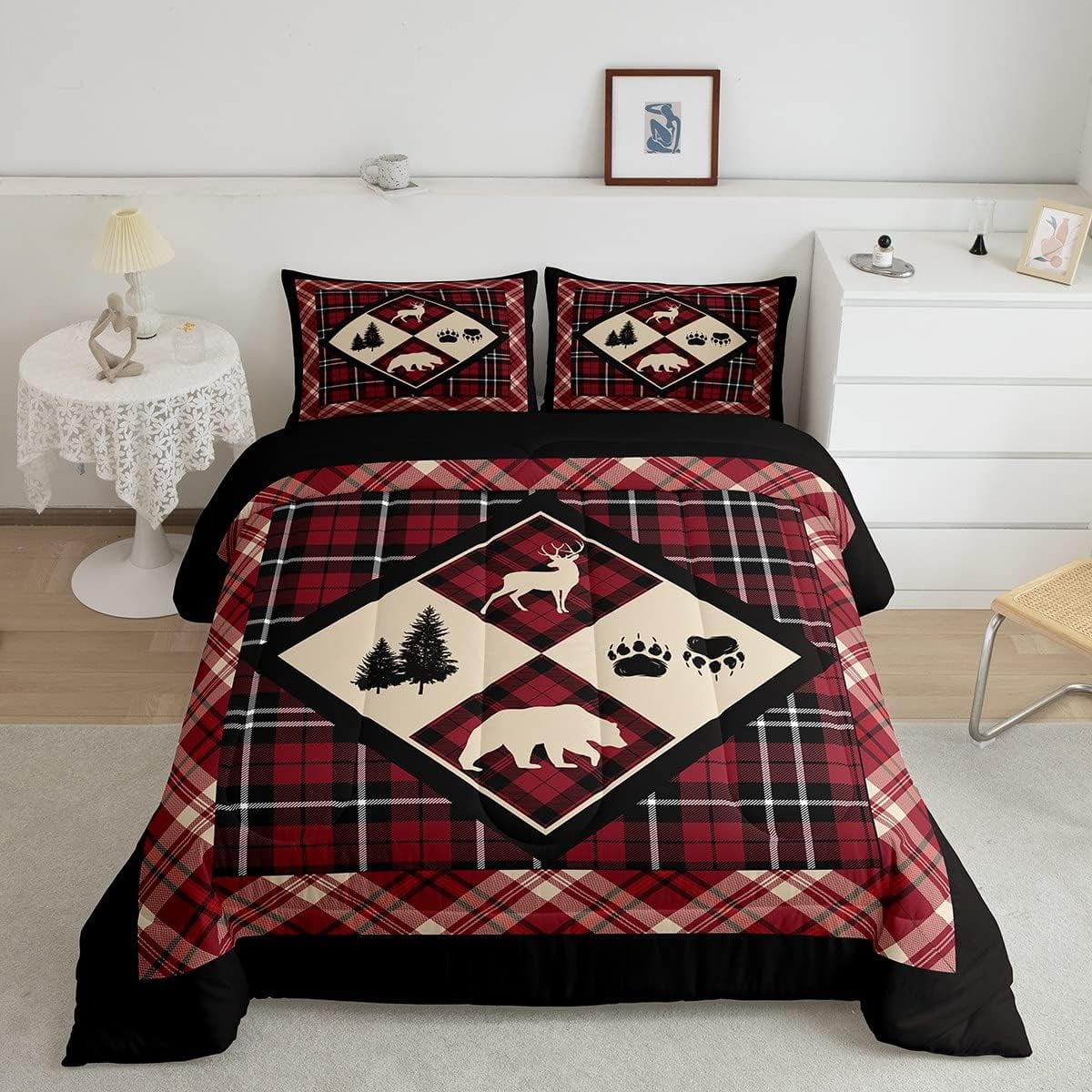 Cute Fox Comforter Set Queen Size,Cartoon Fox Bedding Set for Kids Boys ...