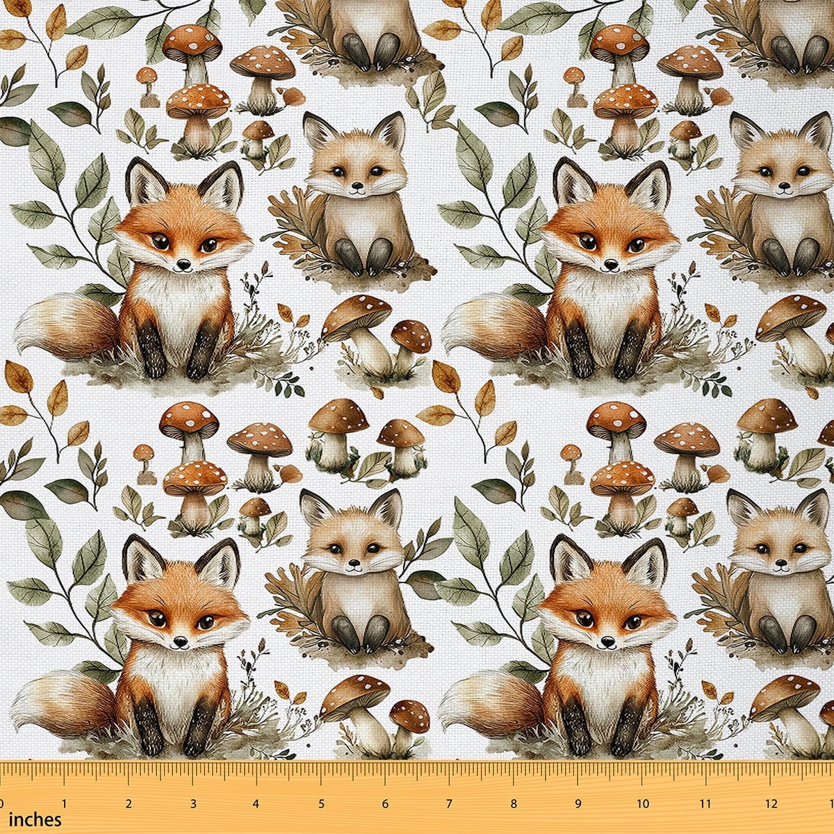 Cute Fox Fabric By The Yard,Woodland Animal Upholstery Fabric,Jungle ...