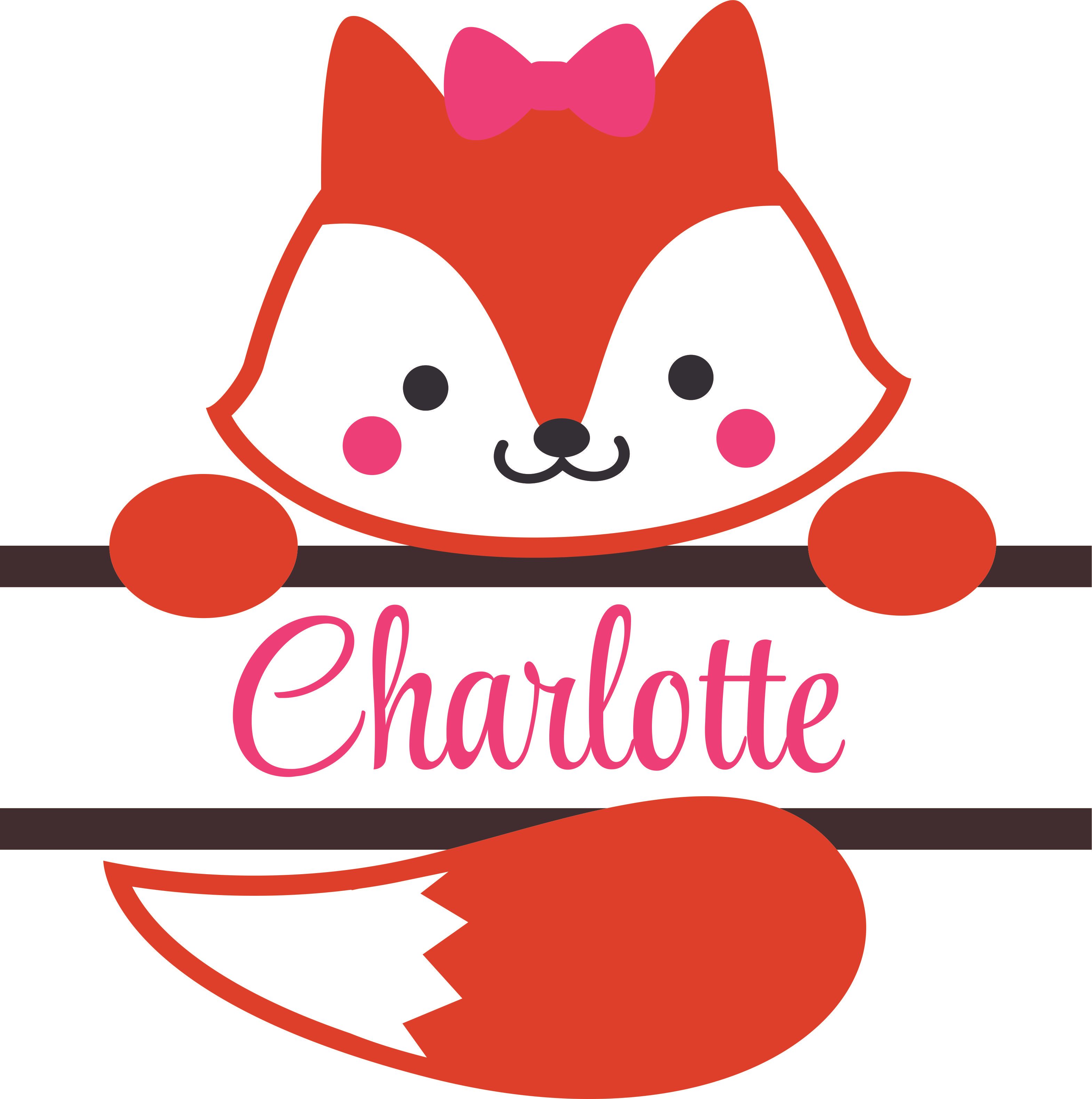 Cute Fox Foxes Animal Bow Ribbon Customized Wall Decal - Custom Vinyl ...